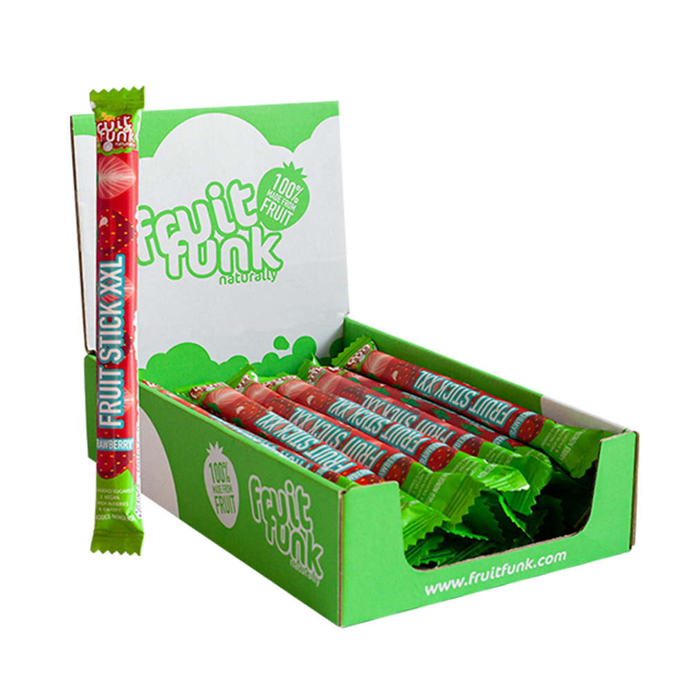 Fruitsticks XXL strawberry (24 stuks) – Fruitfunk